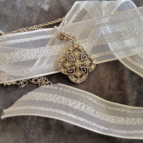 Fas | Jewelry | Fas Sterling Silvercross Pendant Necklace With Stones ...